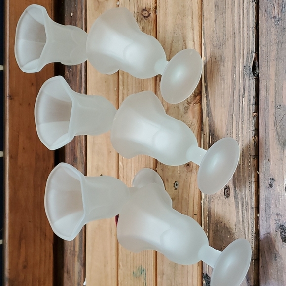 Dining | 6 Frosted White Sundae Glasses Made In France | Poshmark